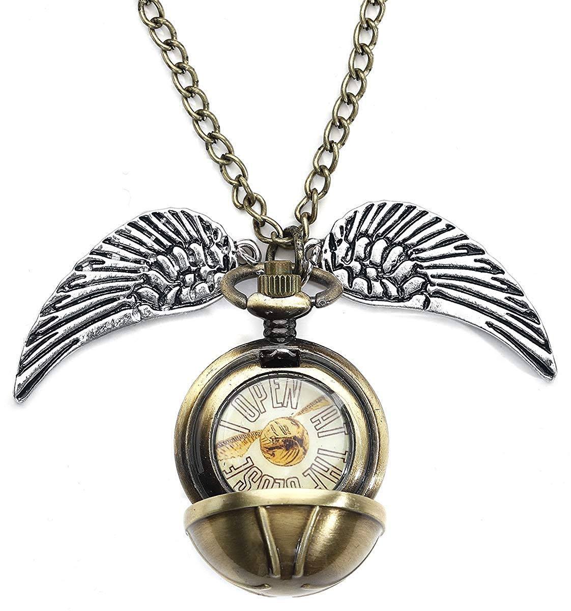 Harry Potter pendentif et collier plaqué argent 3D Golden Snitch Locket ...